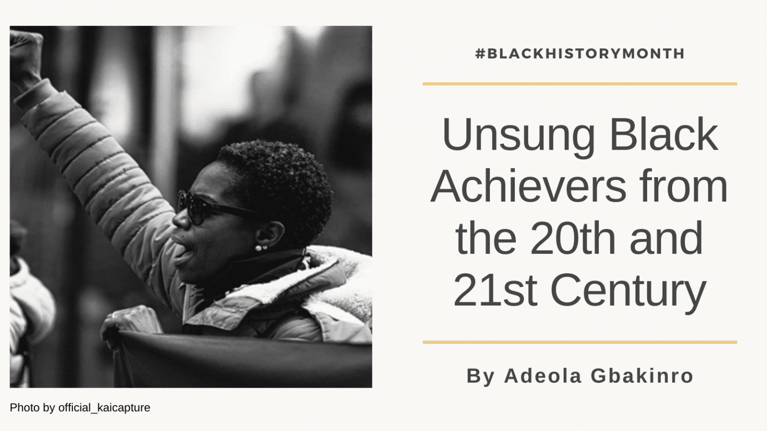 Unsung Black Achievers from the 20th and 21st Century - Toynbee Hall